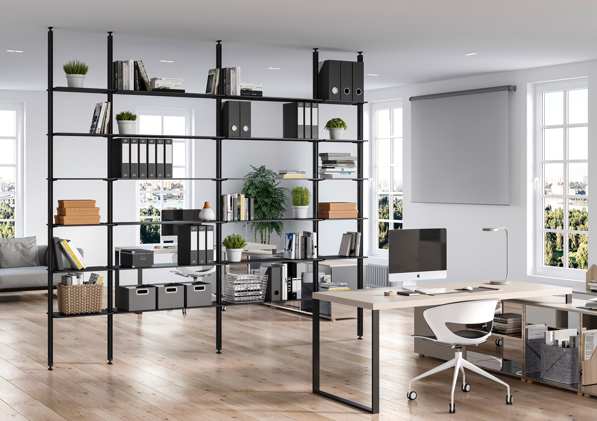 Rethinking Office Partition Walls with Plexus Modular Shelving - Your ...